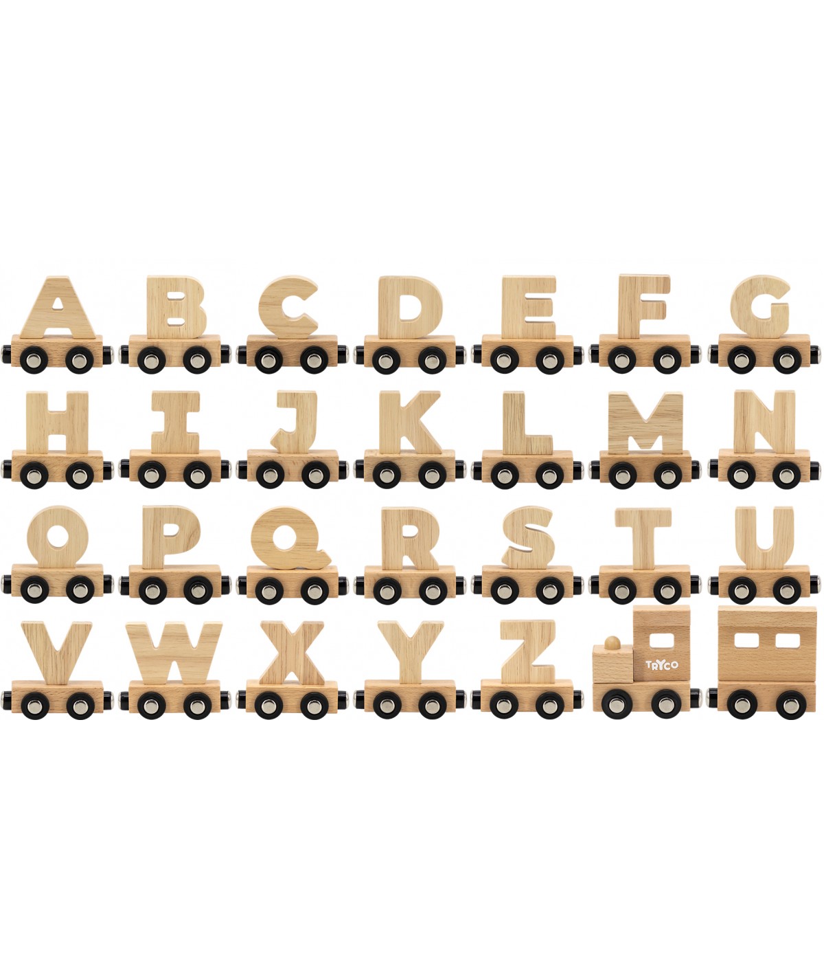 Wooden Letter Train Natural A ♥ Tryco baby ♥