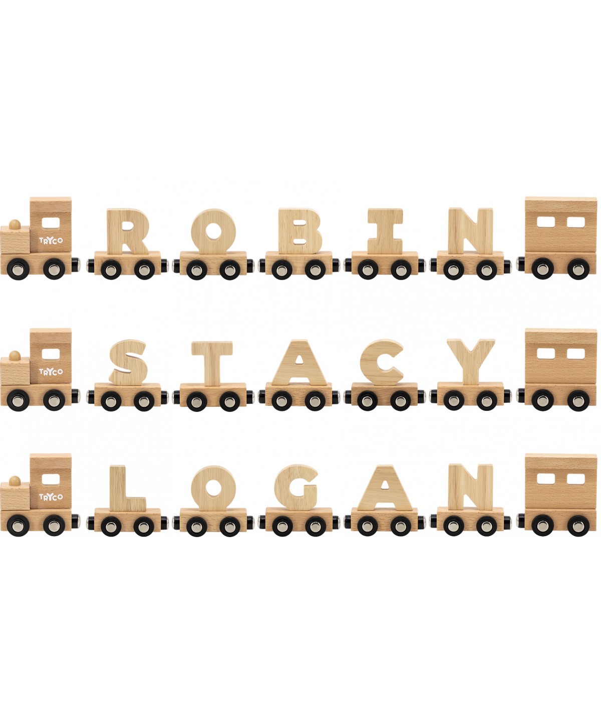 Wooden Letter Train Natural A ♥ Tryco baby ♥